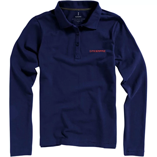 Calgary 180 g/m² Langarm Poloshirt für Damen (S, navy, Double Pique ...
