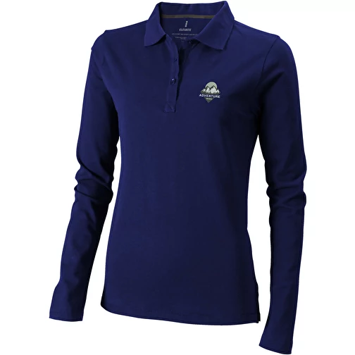 Calgary 180 g/m² Langarm Poloshirt für Damen (S, navy, Double Pique ...