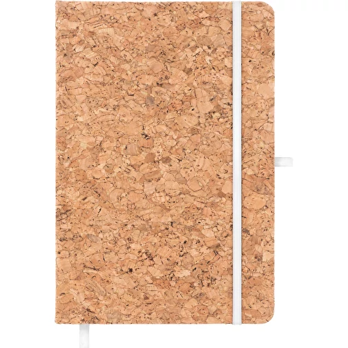DIN A5 Notizbuch mit Kork SUBER (weiss, Papier, 290g) als Werbeartikel ...