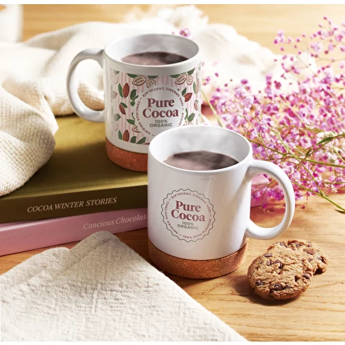 Keramikbecher mit Kork 280 ml KAROO (280 ml, weiss, Keramik Steingut ...