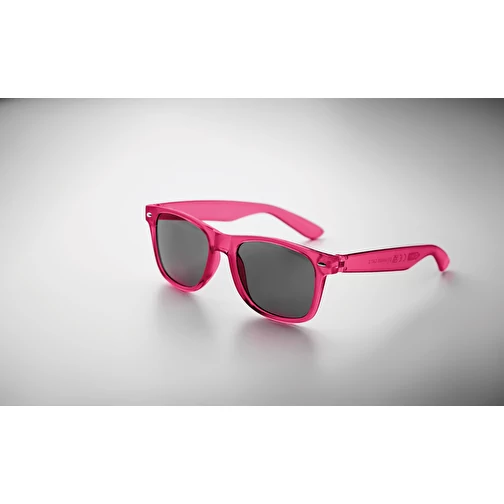 Sonnenbrille MACUSA (transparent fuchsie, RPET, 35g) als Werbeartikel ...