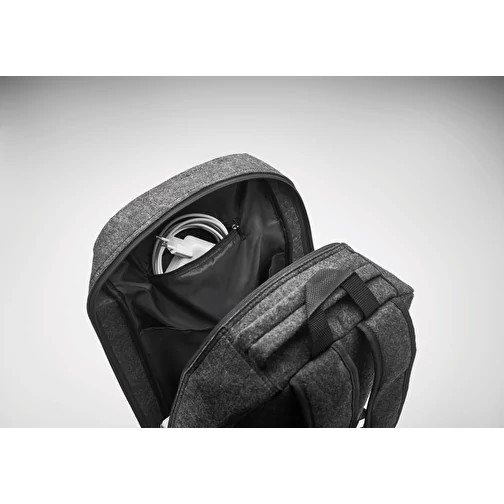 13" Laptop Rucksack RPET-Filz LLANA (steingrau, RPET, 380g) als ...