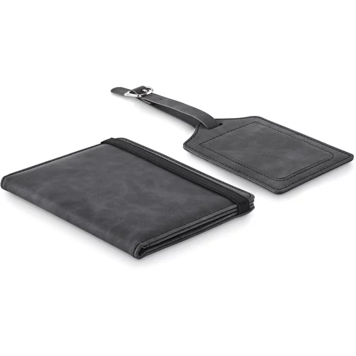 Set Reisepass & Kofferanhänger JETTAG (steingrau, PU, 117g) als ...