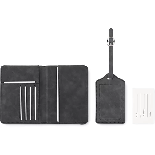 Set Reisepass & Kofferanhänger JETTAG (steingrau, PU, 117g) als ...