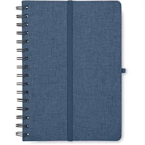 DIN A5-Notizbuch RPET STRATA (blau, Recyceltes Papier, 280g) als ...