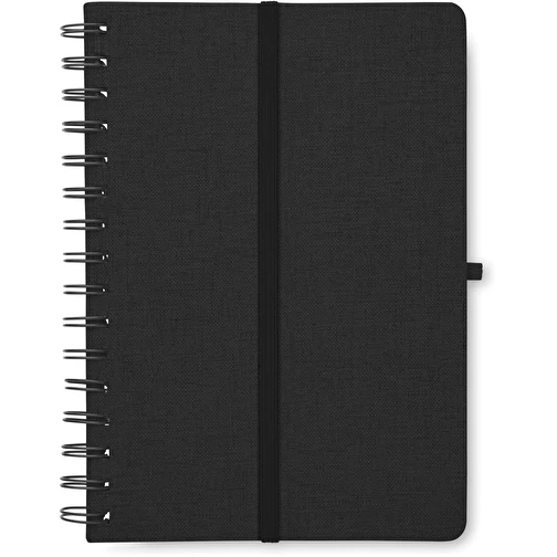 DIN A5-Notizbuch RPET STRATA (schwarz, Recyceltes Papier, 280g) als ...