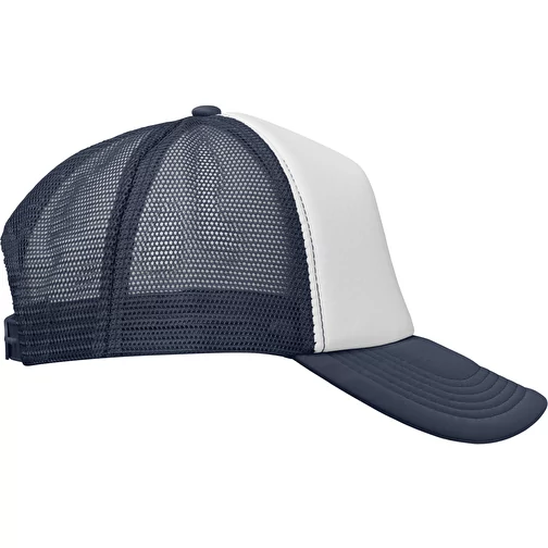 Trucker cap 5 panels BUBBLE (weiß / dunkelblau, PE, 65g) als ...