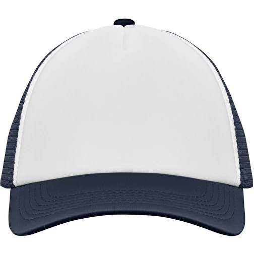 Trucker cap 5 panels BUBBLE (weiß / dunkelblau, PE, 65g) als ...