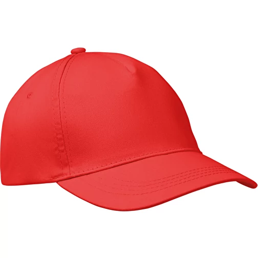 Baseball cap 5 panels 160g/m² BUZZ (rot, Baumwolle, 61g) als ...
