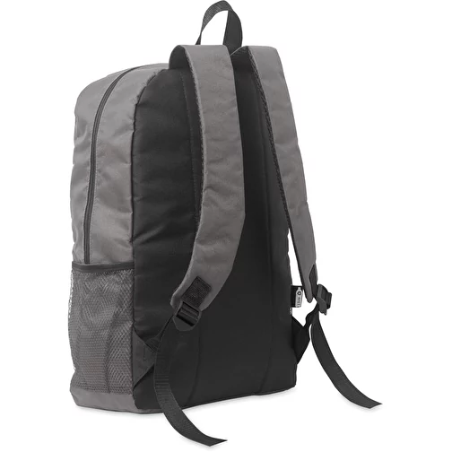 Rucksack 600D Polyester HIGE (steingrau, RPET, 260g) als Werbegeschenke ...