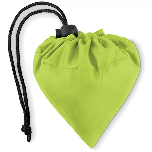 Faltbare Einkaufstasche FOLDPET (limette, RPET, 33g) als Werbeartikel ...