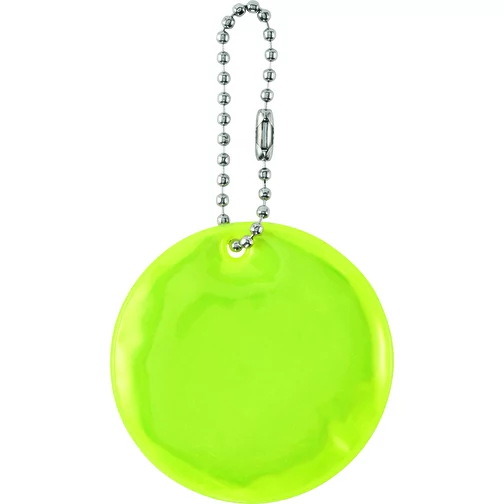 Schlüsselanhänger GRIN (neongelb, PVC, 3g) als Werbegeschenke Auf ...