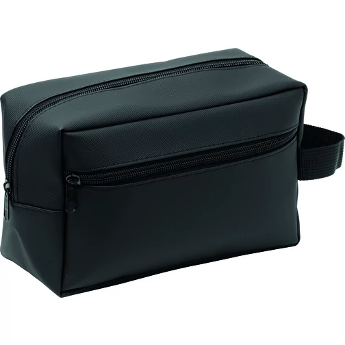 Kulturbeutel 600D DOPPKIT (schwarz, RPET, 130g) als Werbegeschenke Auf ...